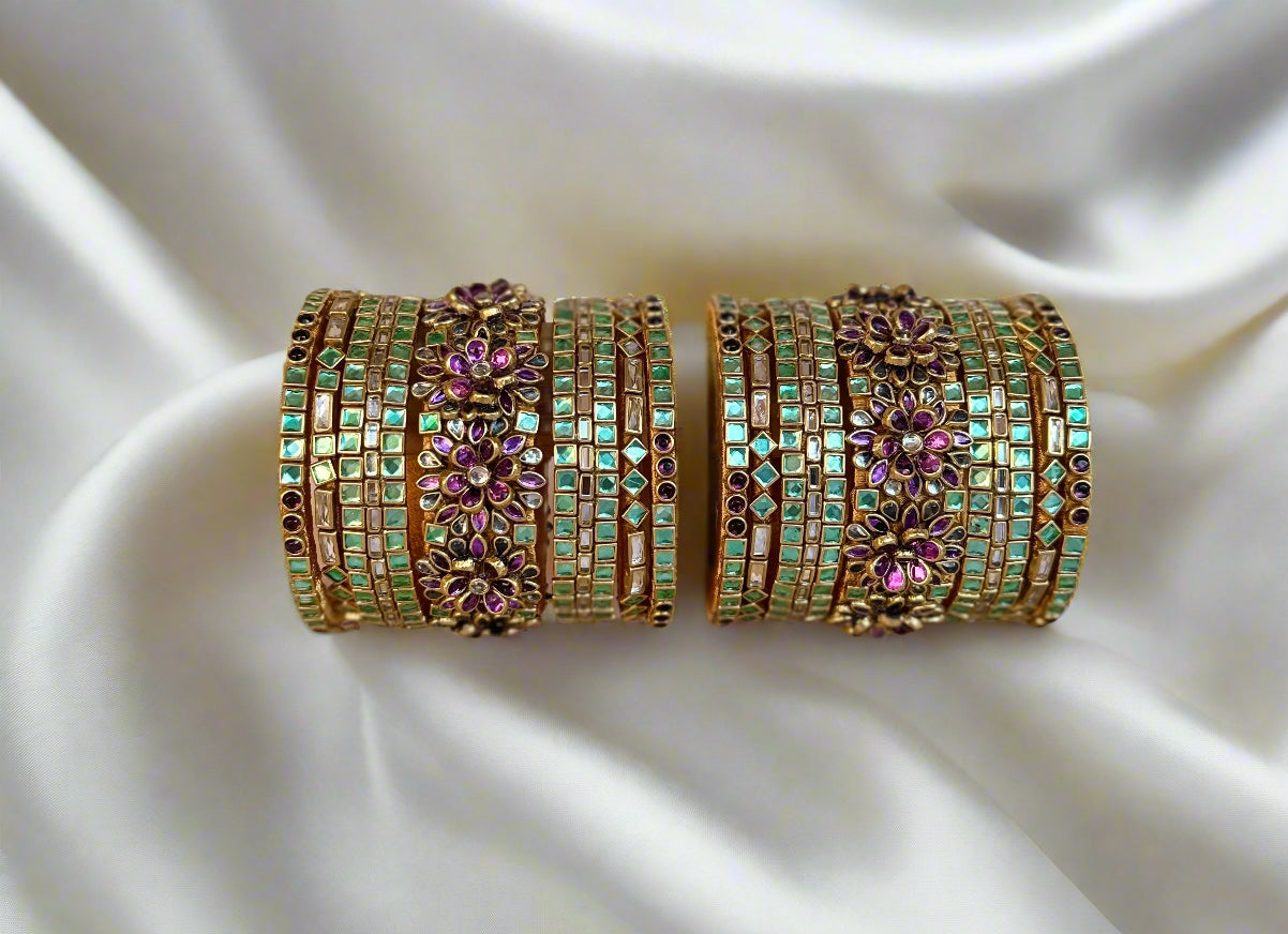 Kundan Bridal Bangle Set - Amaryllis – Wow Knots