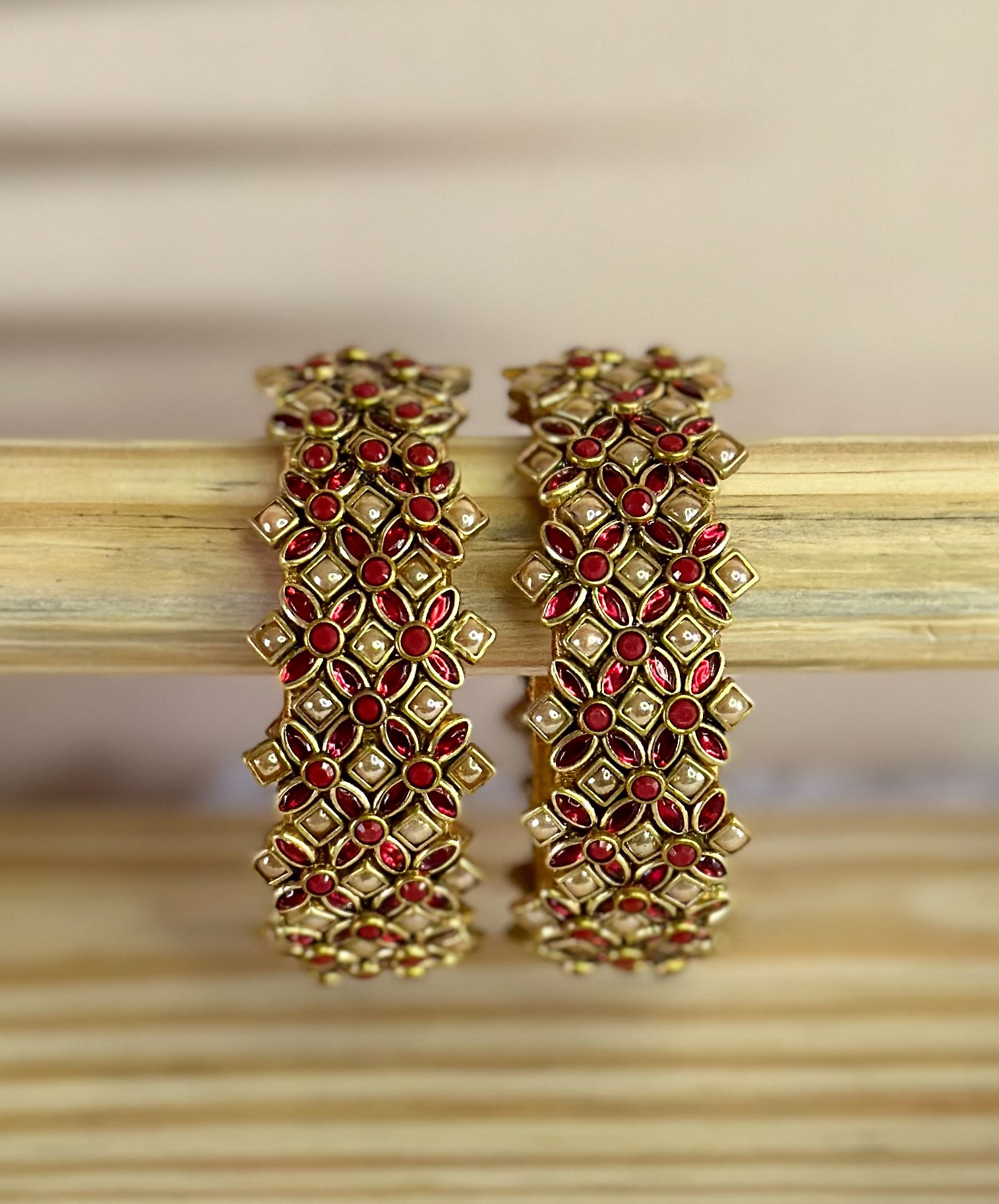 Kada Kundan Bangle Set - Floral Bouquet – Wow Knots