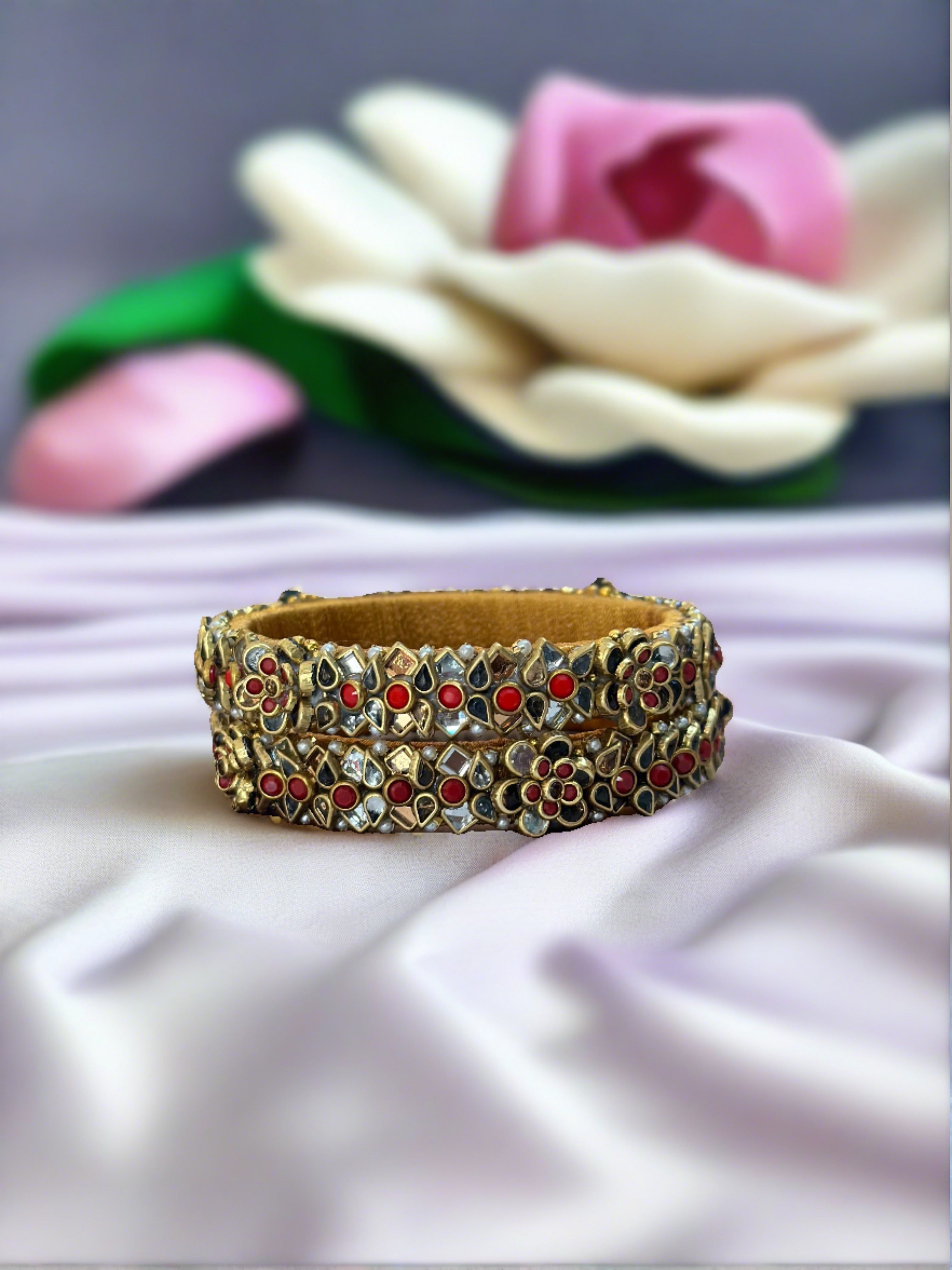 3D Loaded Kundan Kada Bangles – Wow Knots